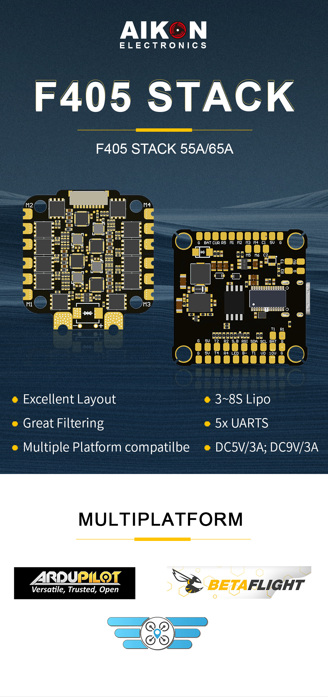 AIKON F405 V3 60A STACK - Aikonelectronics